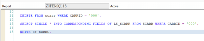 OPEN SQL(18) DELETE :: gm