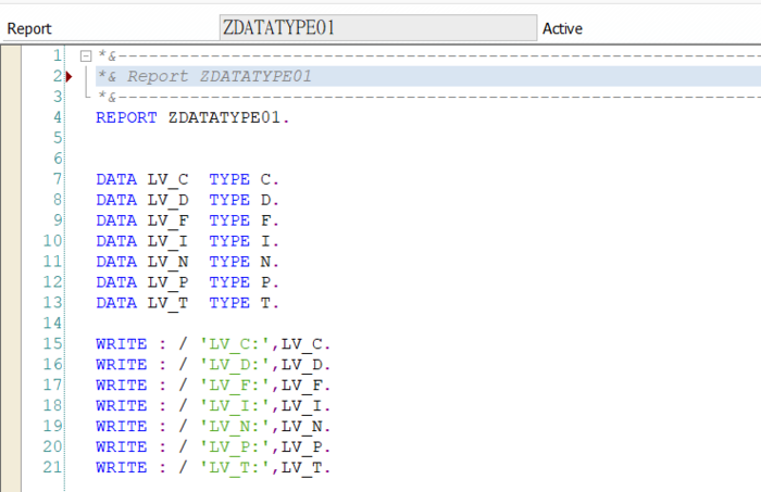DATATYPE(01) C N D T :: gm