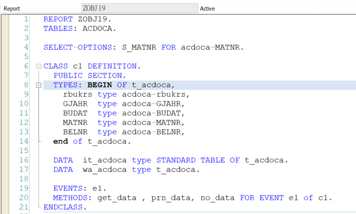zobj19 HANDLING ACDOCA :: gm